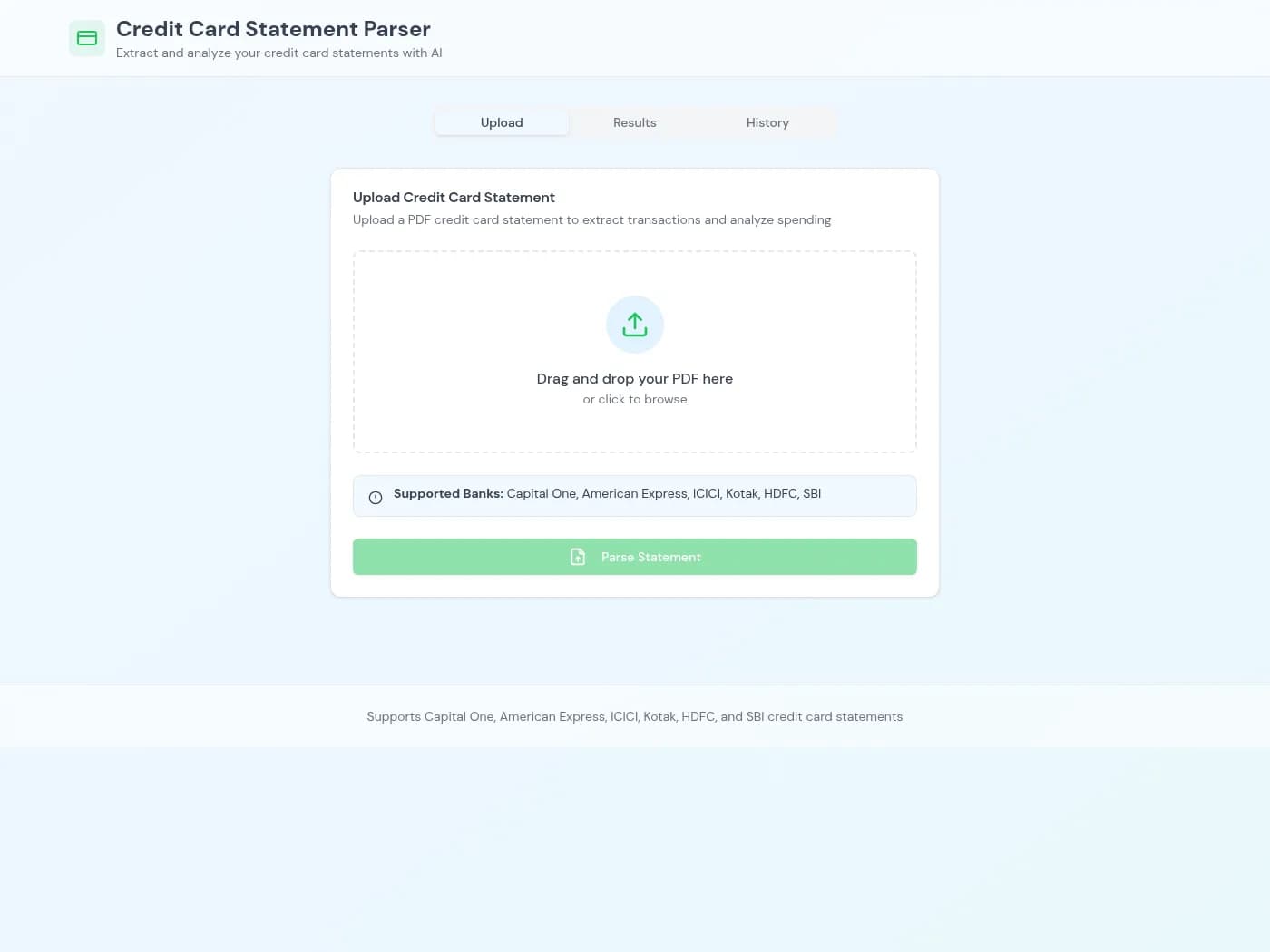 Credit Card Statement Parser & Analyzer