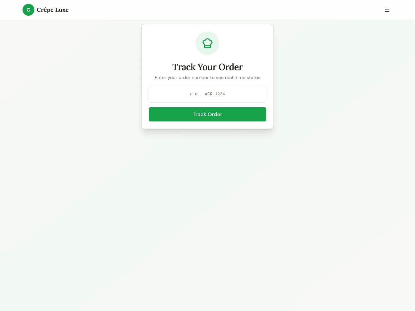 Luxuriöses Crêpe-Order- und Management-System