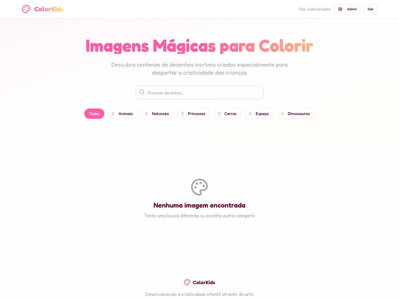 Plataforma de Criação e Administração de Imagens para Colorir