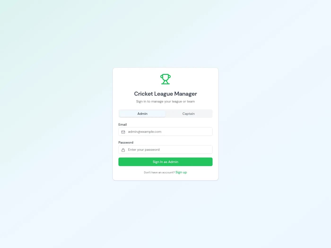 Cricket League Organizer Automation Dashboard