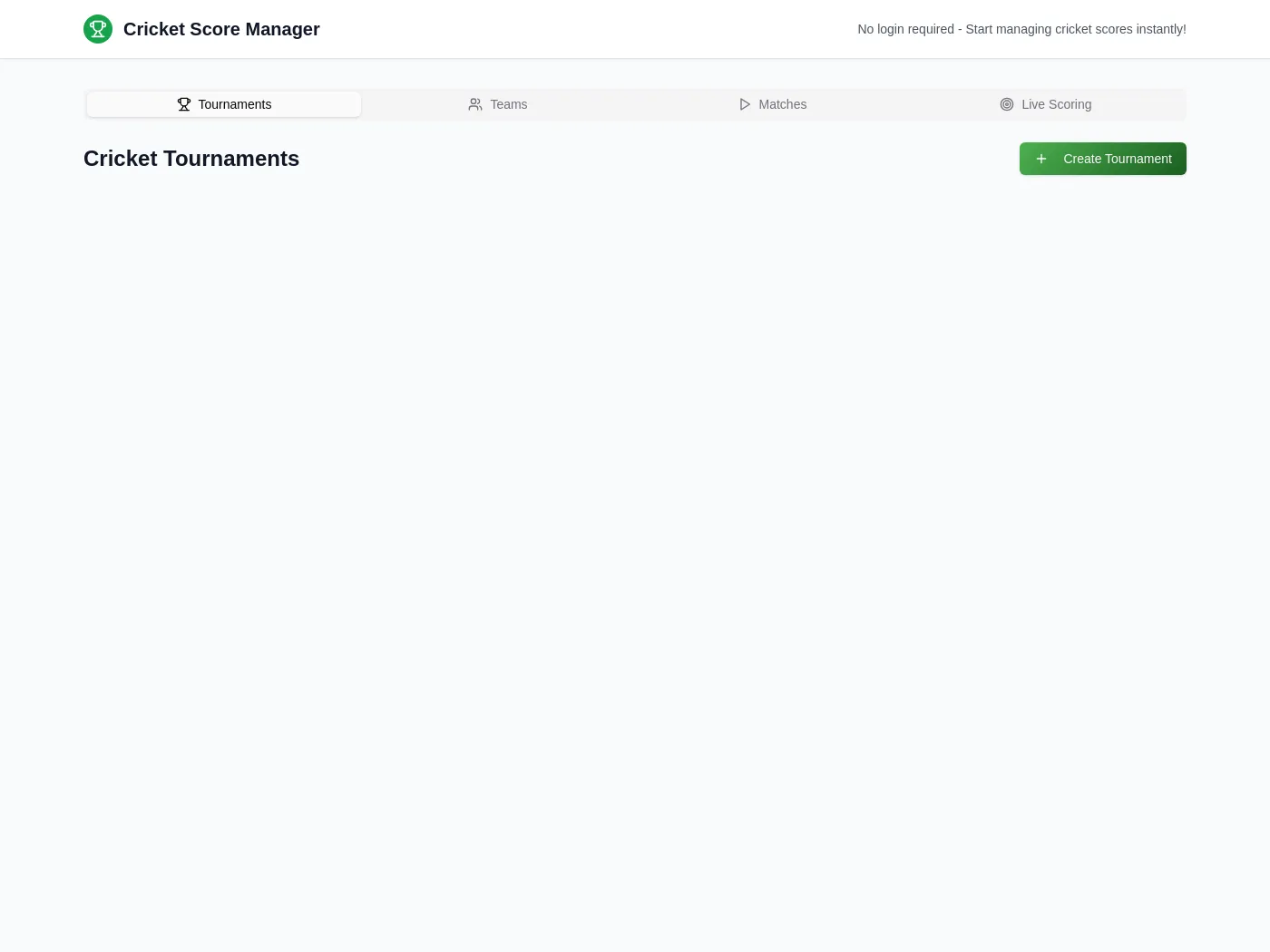 Cricket Score Management Website