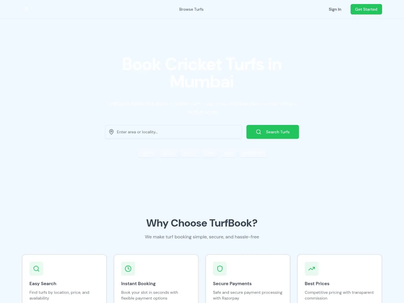 Cricket Turf Booking Platform for Mumbai
