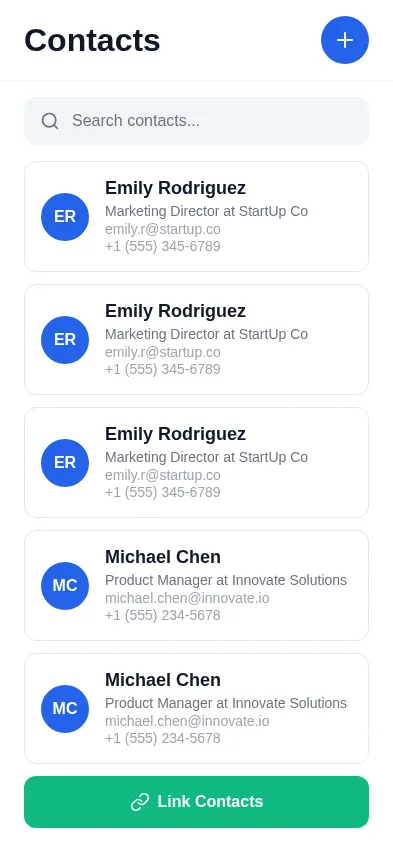CRM Contact Connector App