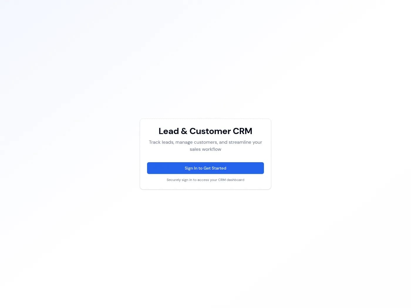 Lead & Customer CRM Dashboard