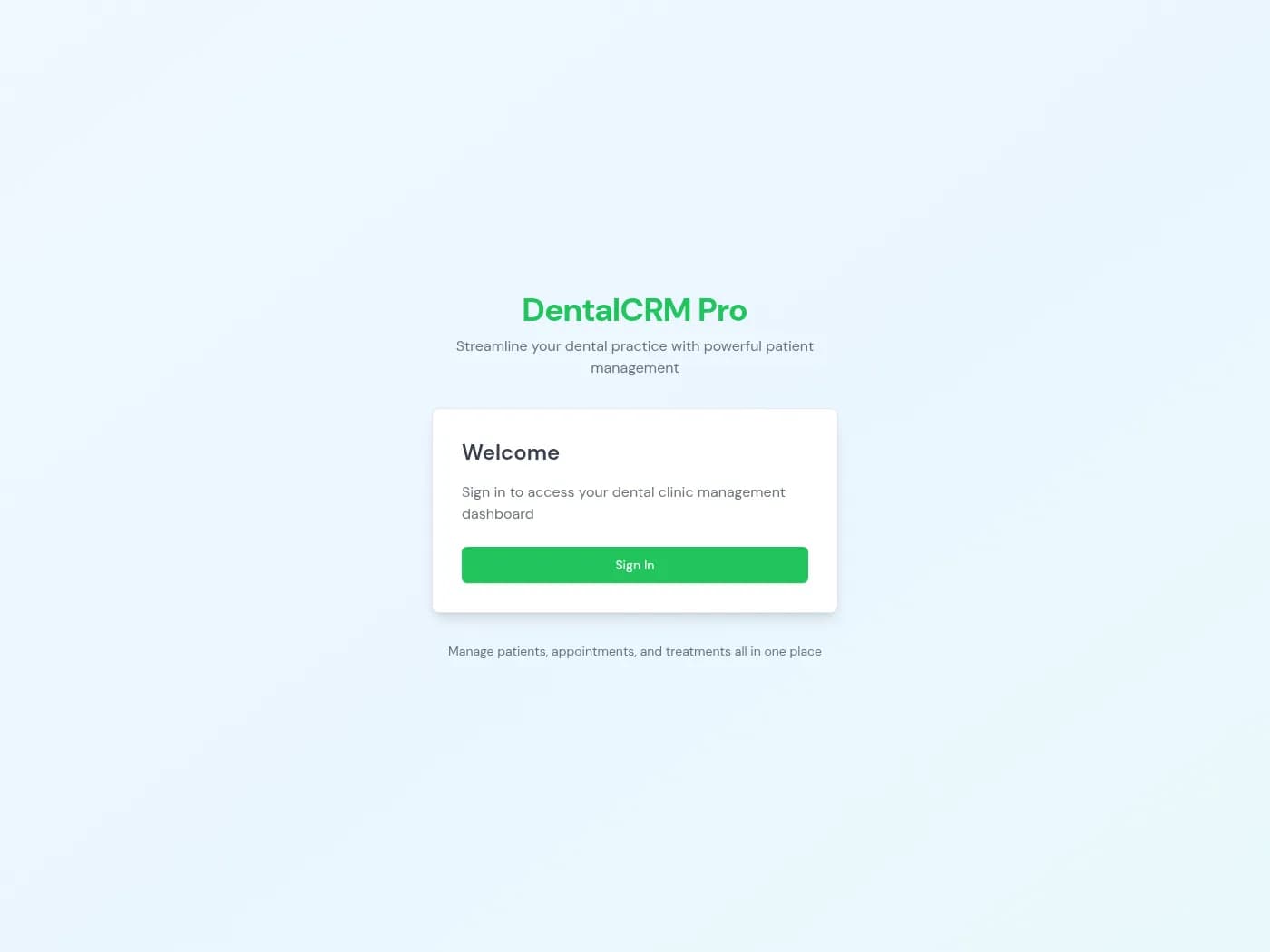 Dental Clinic CRM SaaS Platform