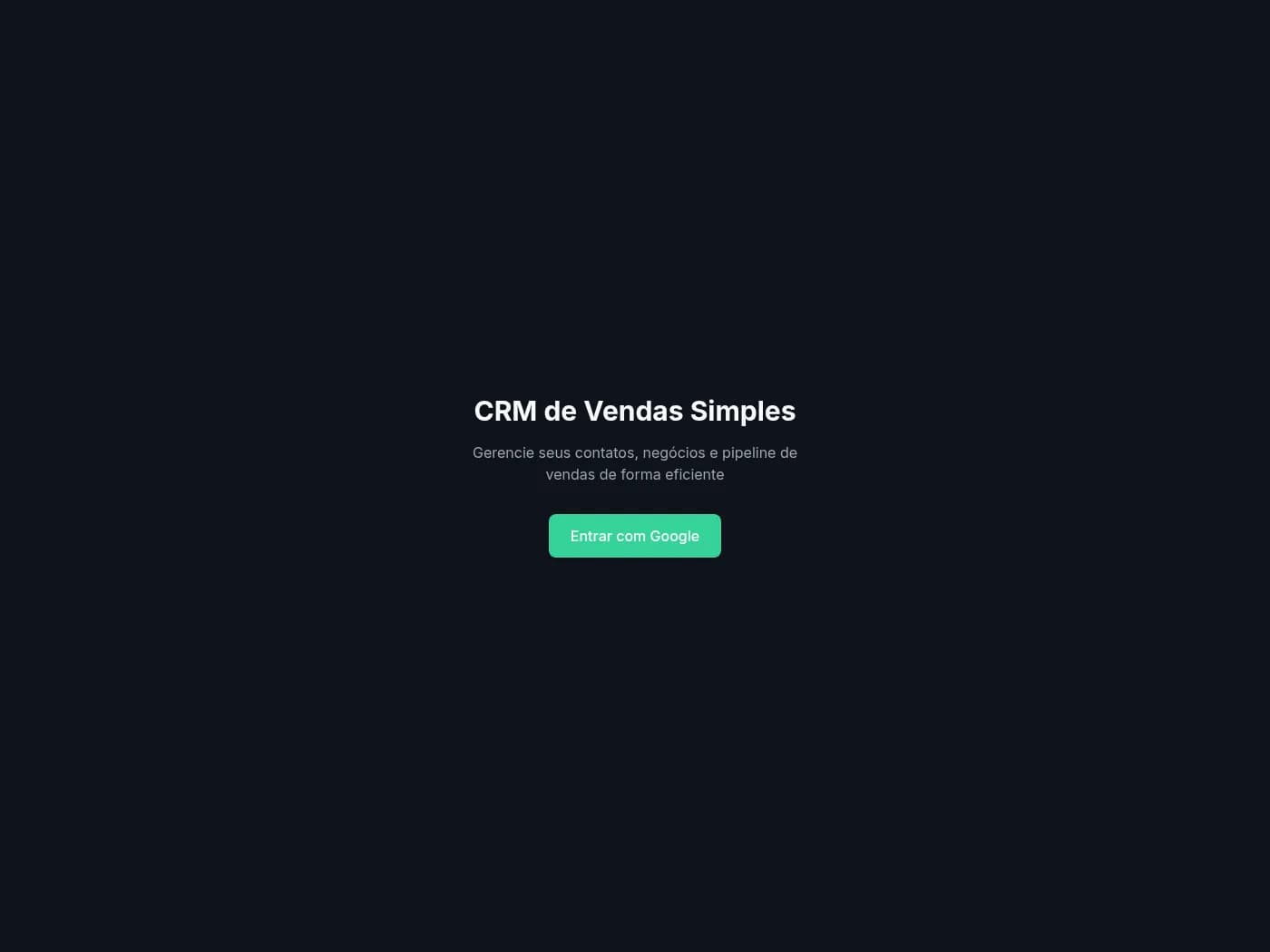 CRM de Vendas Simples com Pipeline Compartilhado