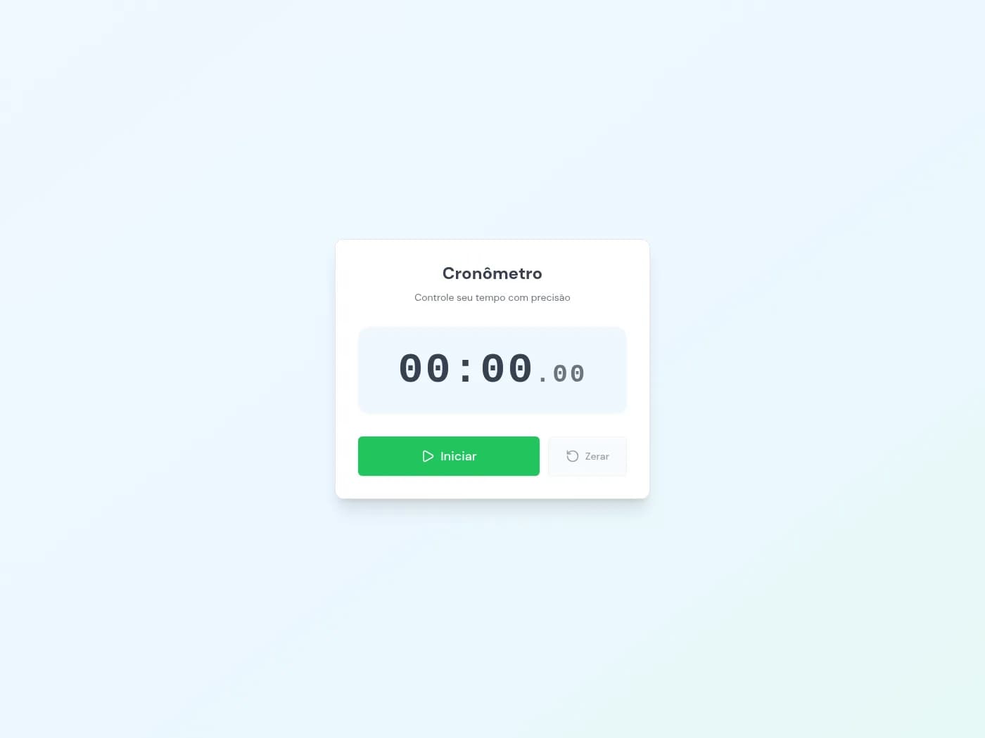 Cronômetro Simples com Controles Básicos