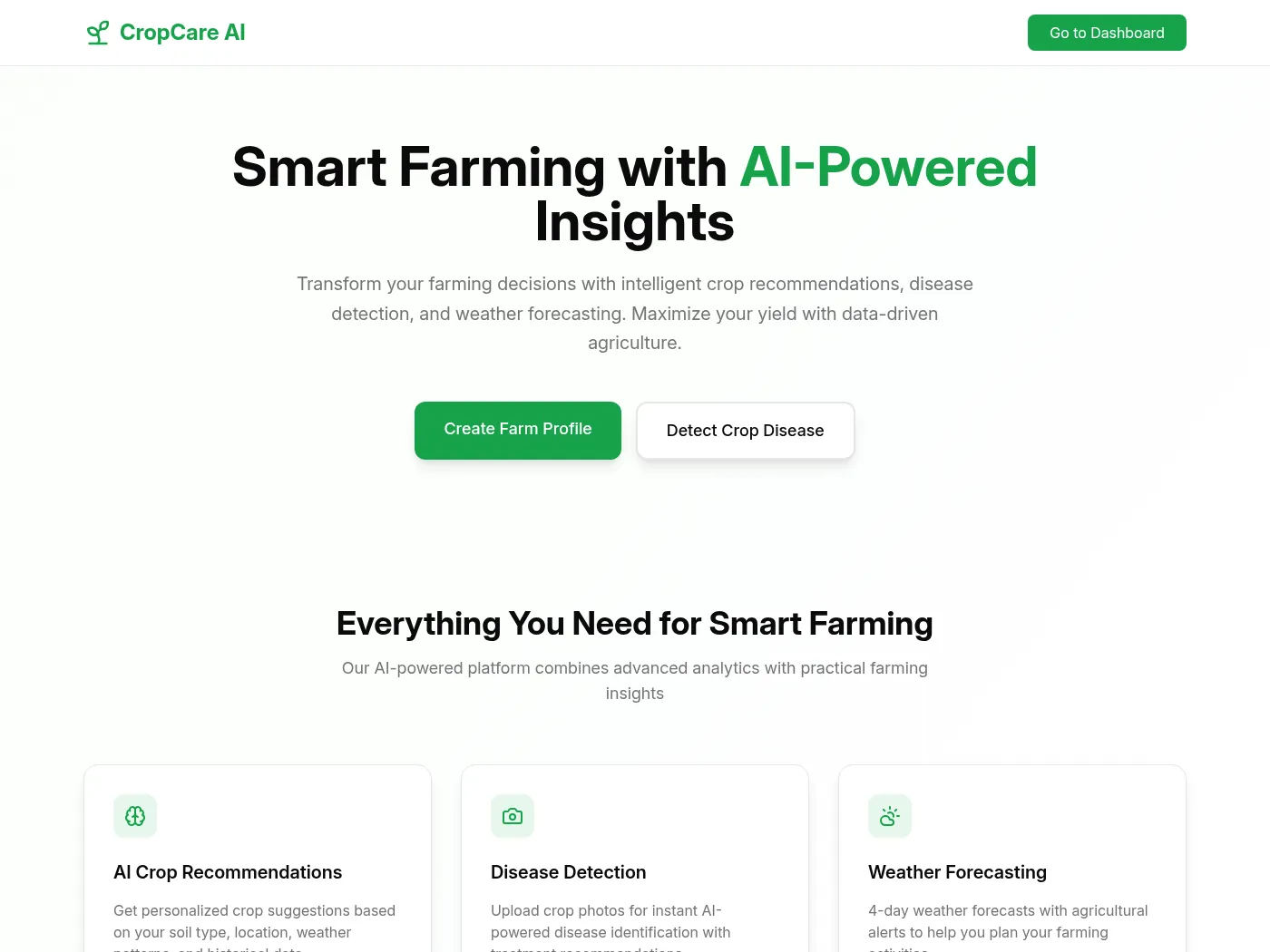 CropCare AI: Smart Crop Recommendation and Disease Detection Platform