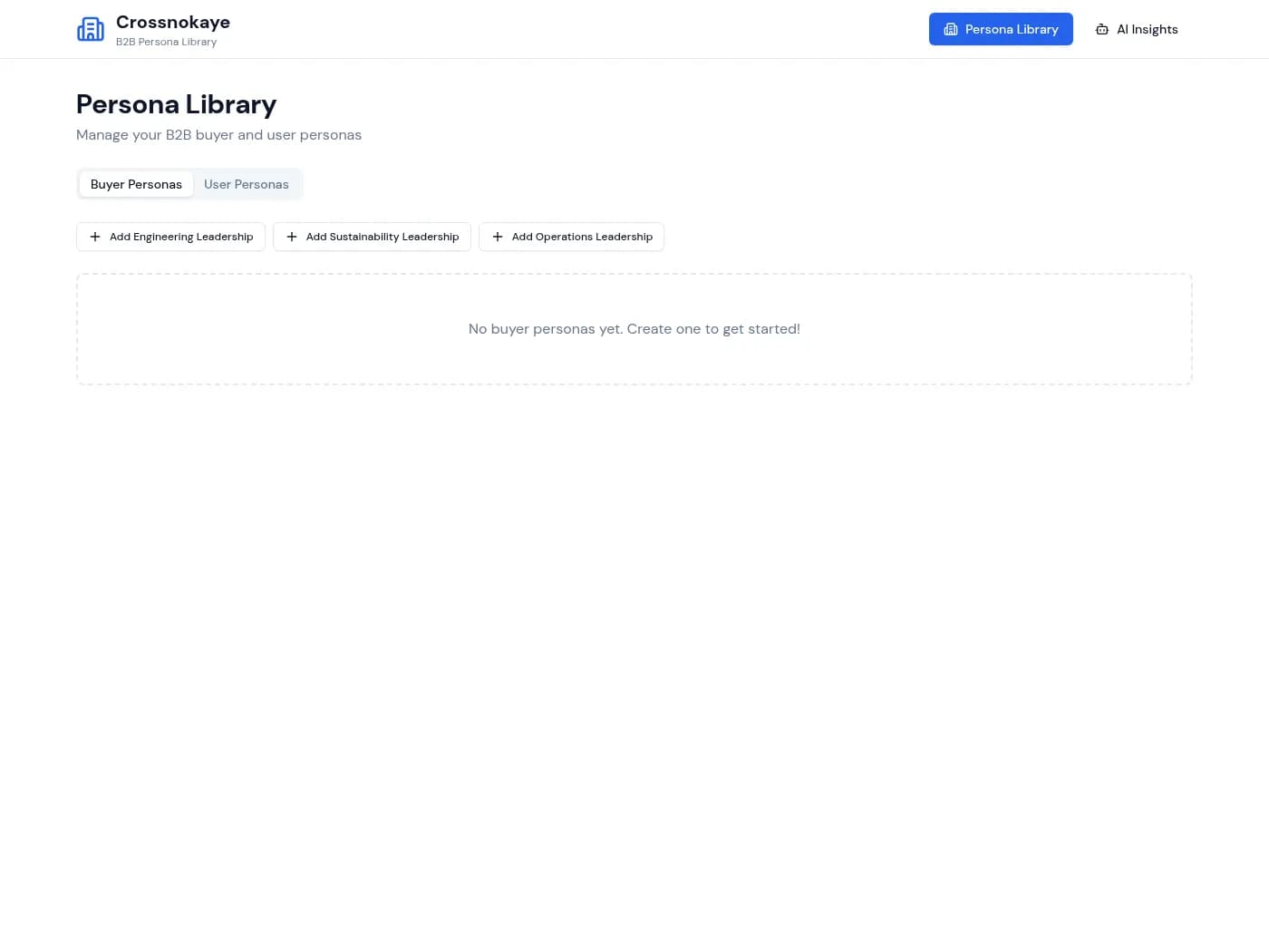 Crossnokaye B2B Persona Library Platform