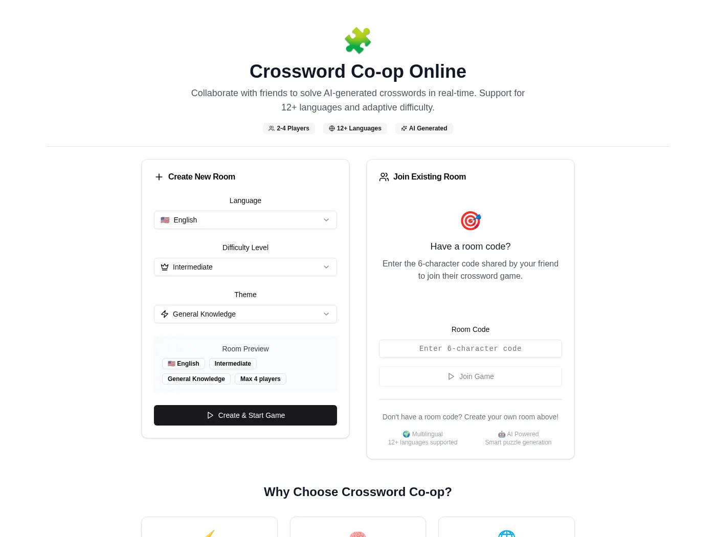 Crossword Co-op Online