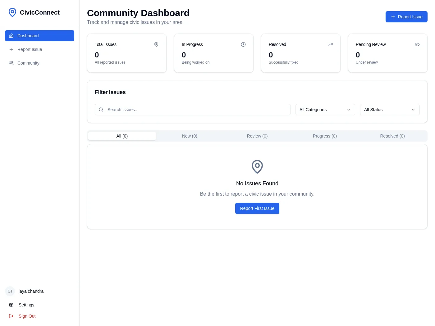 Crowdsourced Civic Issue Reporting & Resolution System