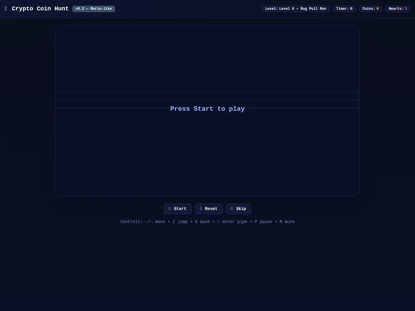 Crypto Coin Hunt: Mario-Style Platformer Game