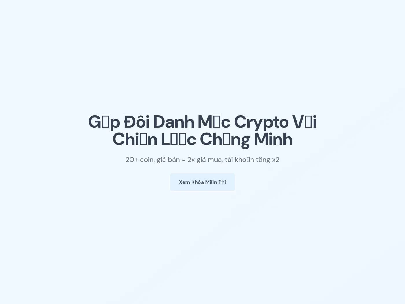 Crypto Doubling Strategy Vietnamese Landing Page