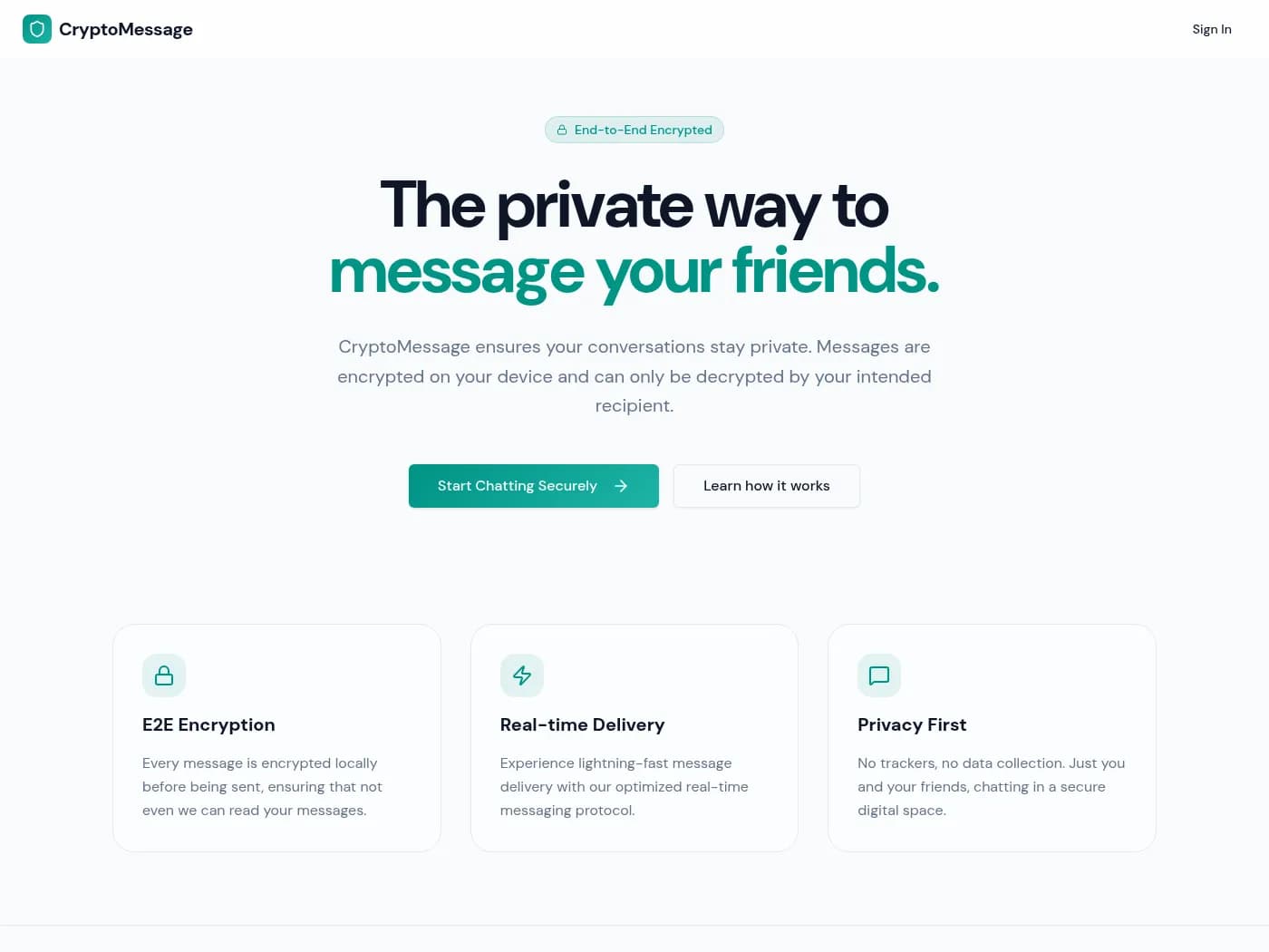 CryptoMessage App