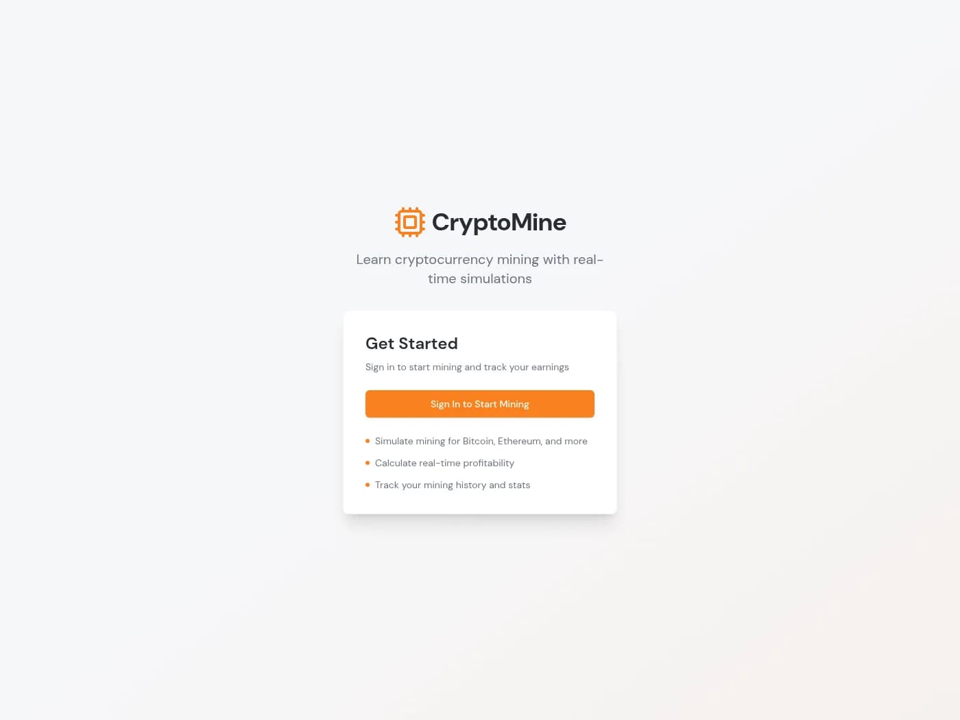 Crypto Mining Web App