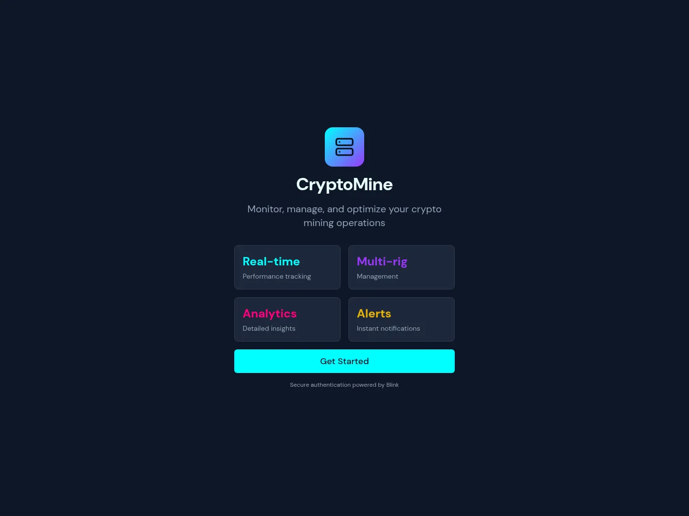Crypto Mining Dashboard App