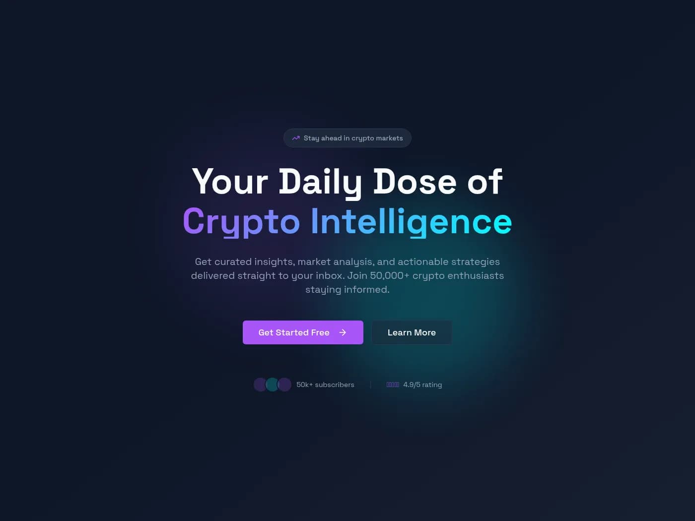 Crypto Newsletter Landing Page