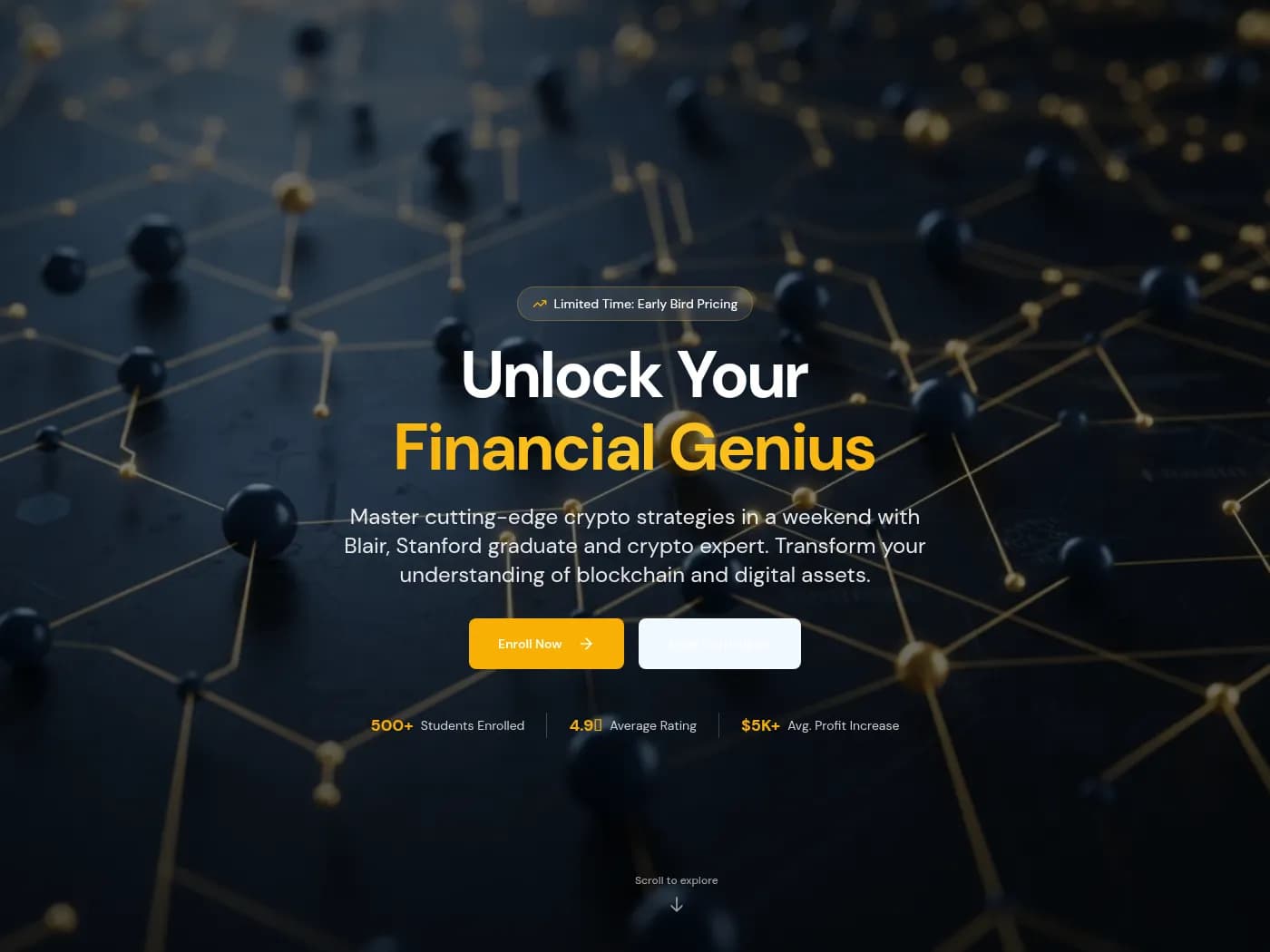 Crypto Weekend Course Promo Page
