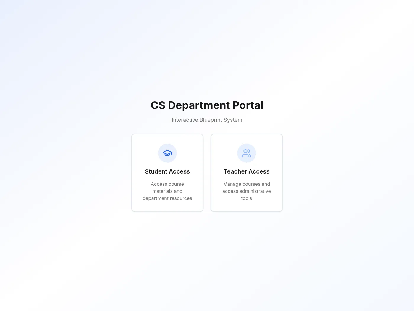 Computer Science Department Interactive Blueprint Portal