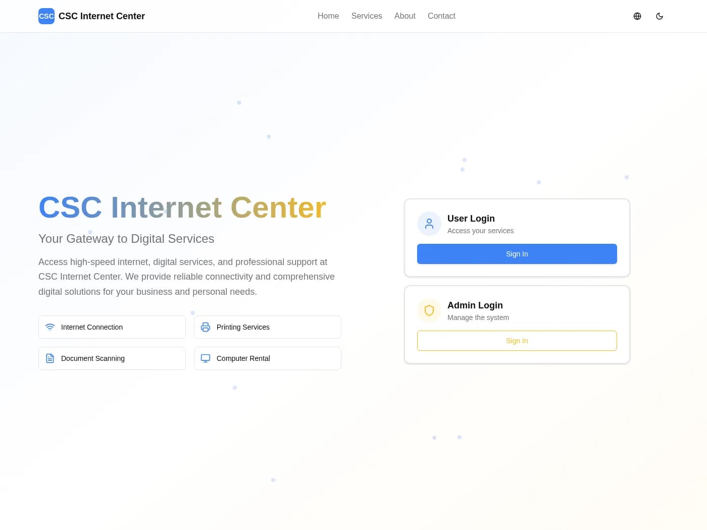 CSC Internet Center Portal
