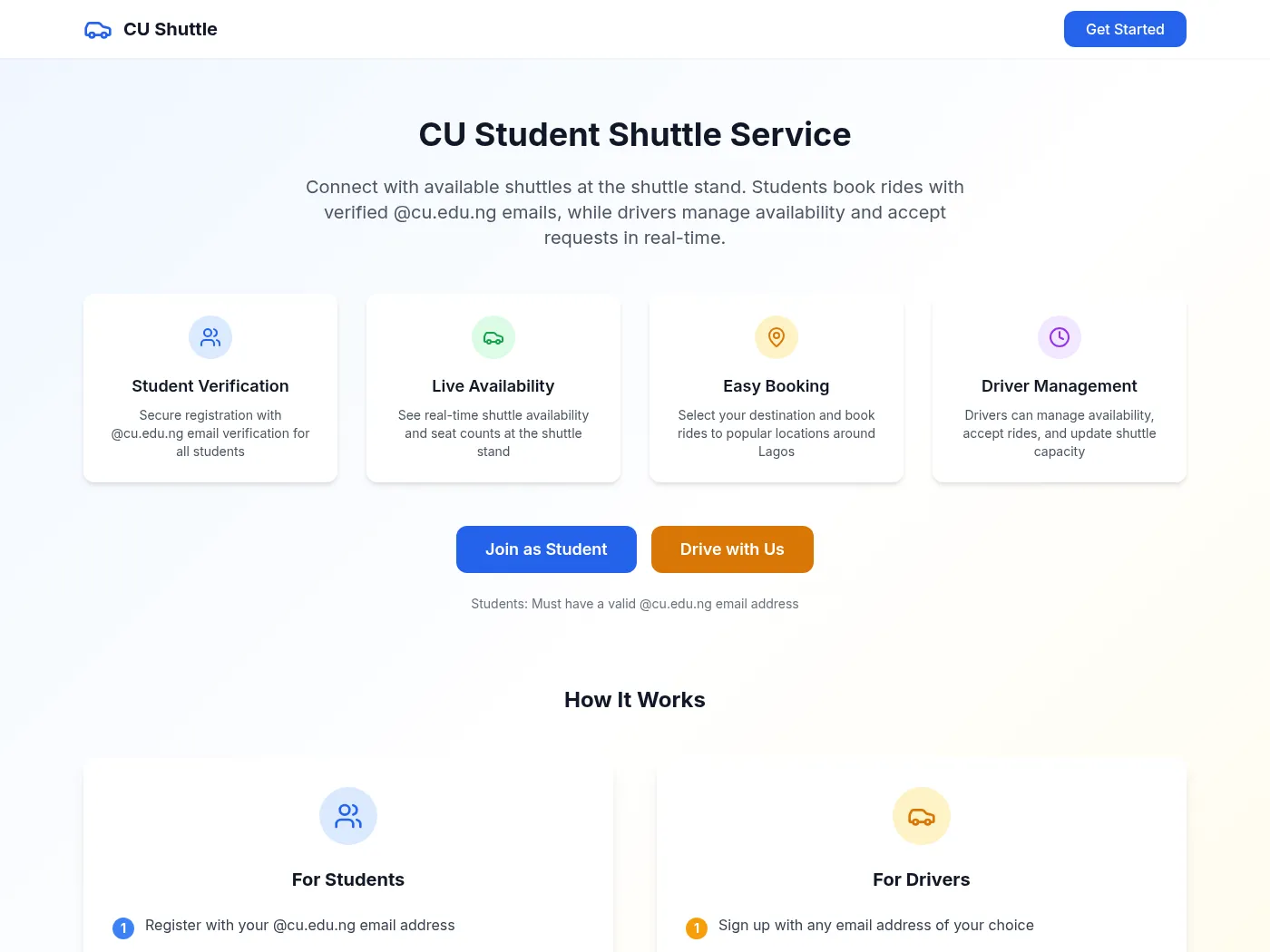 CU Student Shuttle Ride Hailing Platform