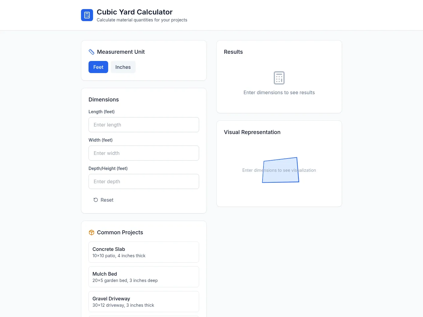 Cubic Yard Calculator