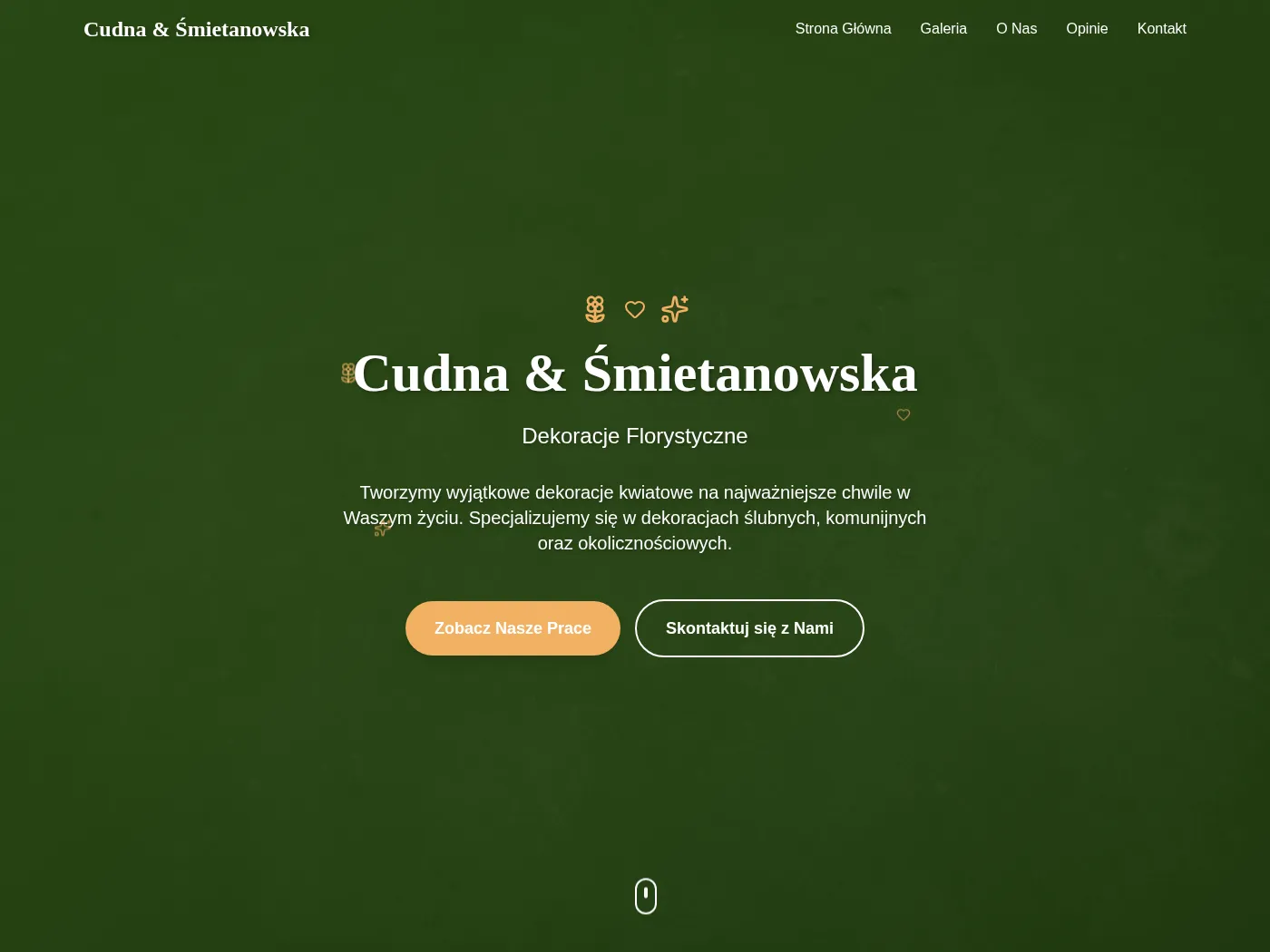 Cudna & Śmietanowska – Strona internetowa florystycznej firmy dekoracyjnej