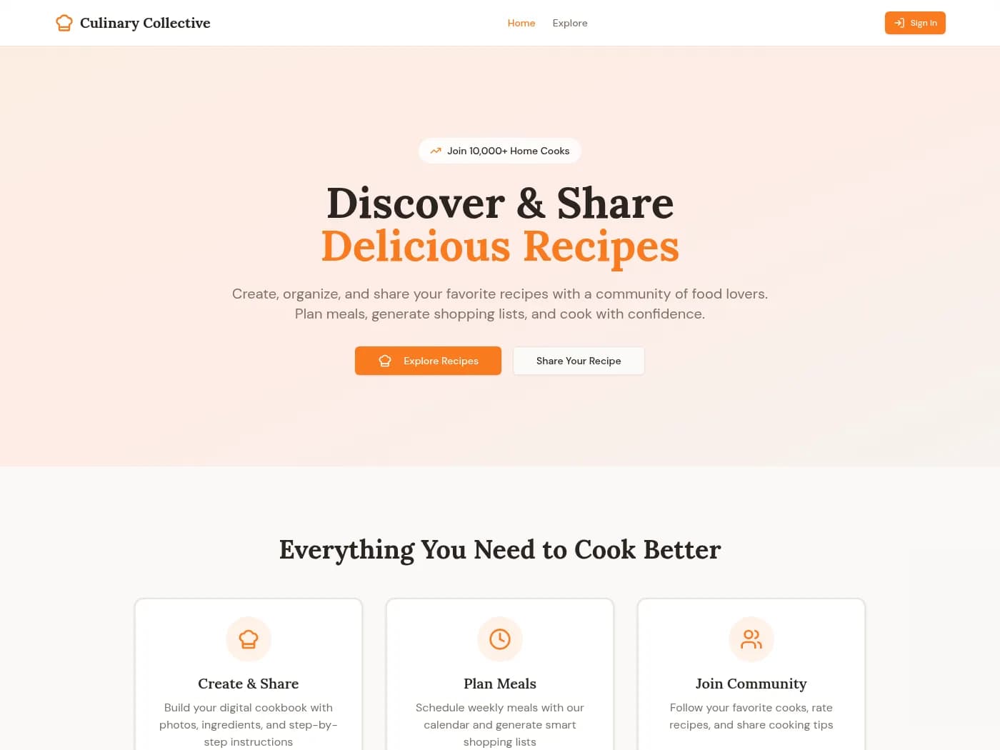 Culinary Collective: The Ultimate Social Recipe Sharing Platform