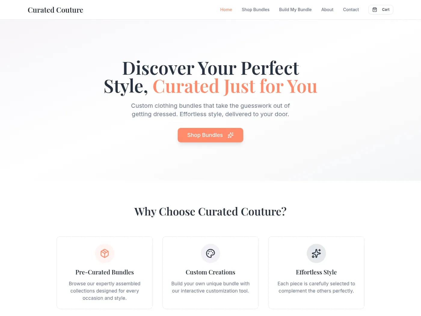 Curated Couture Multi-Page E-Commerce Website