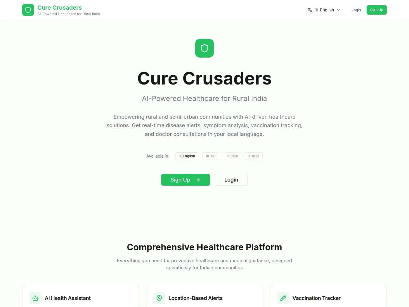 Cure Crusaders: AI-Powered Multilingual Public Health Platform
