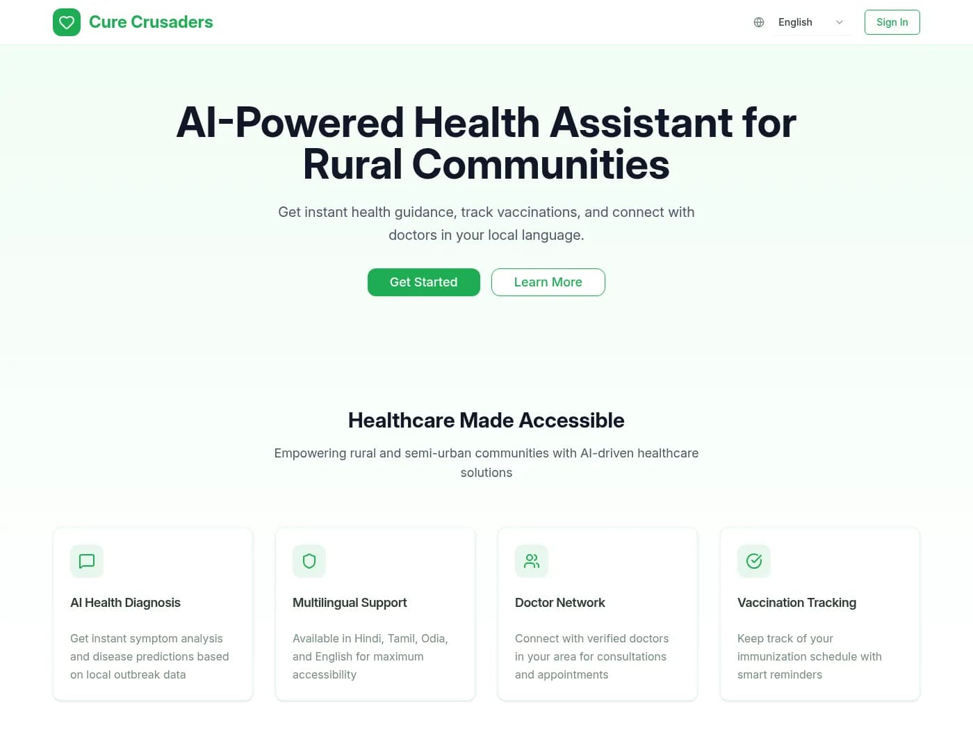 Cure Crusaders: Multilingual AI Health Chatbot and Disease Awareness Portal