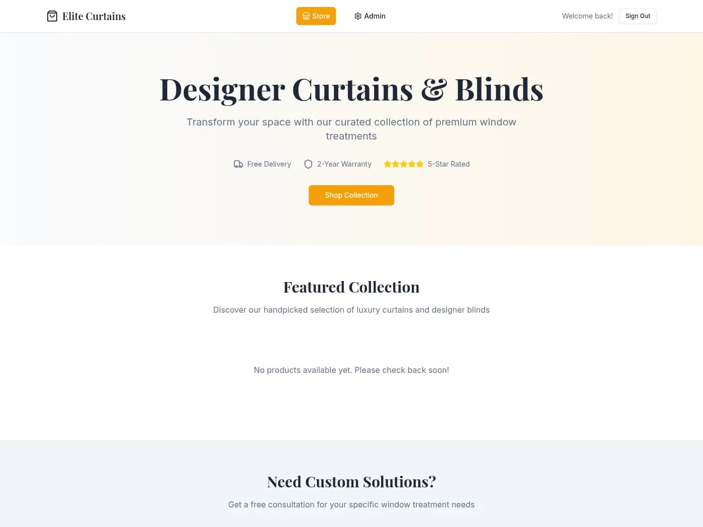 Curtain Blinds & Accessories Designer Storefront