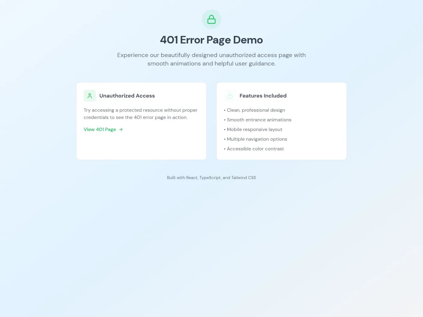 Custom 401 Unauthorized Error Page