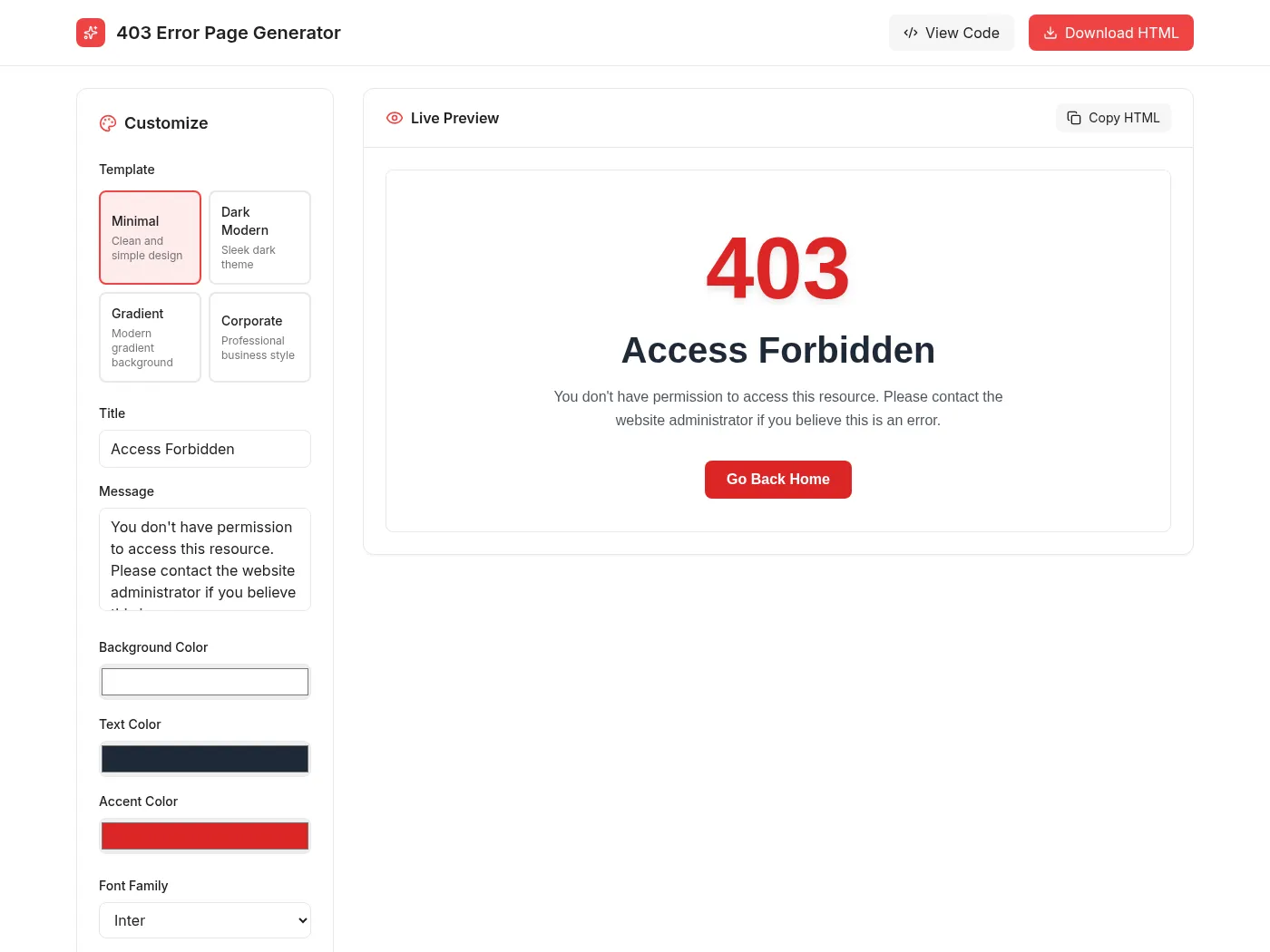 Custom 403 Error Page Generator