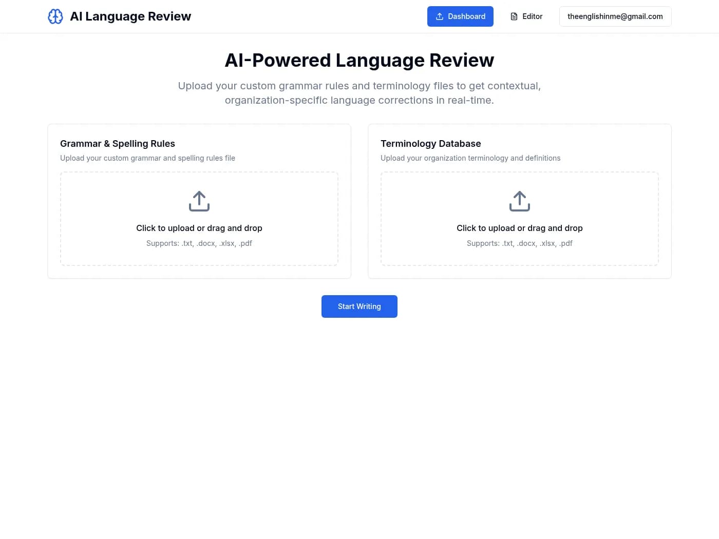 AI-Powered Custom Language Review Web App for Organizations and Academics