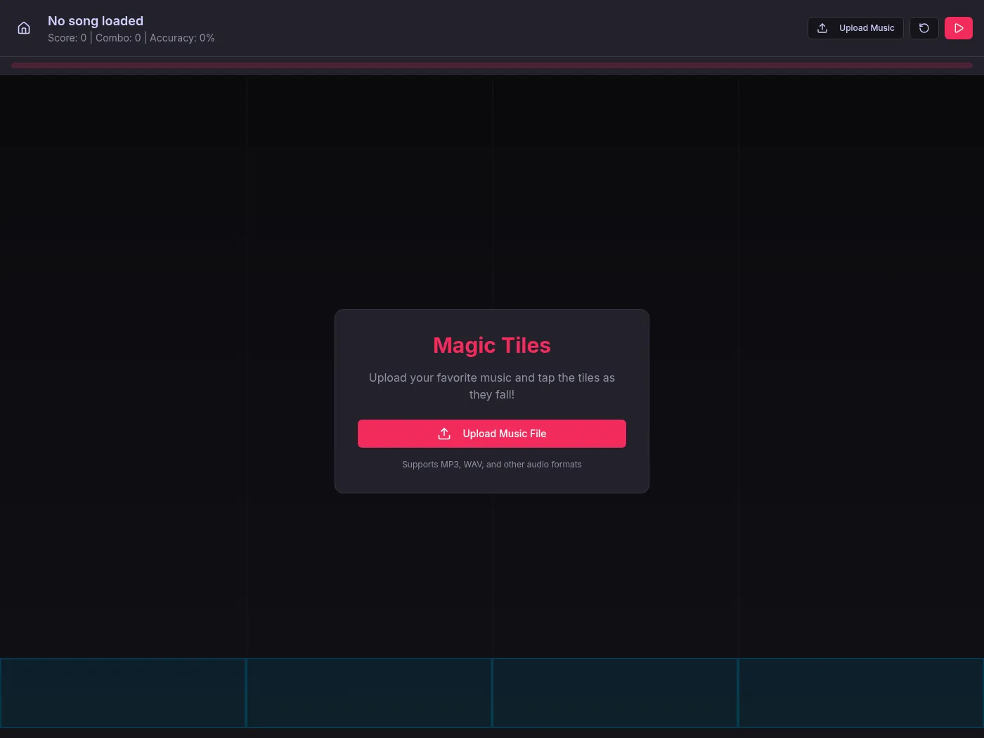Custom Music Rhythm Tiles Game
