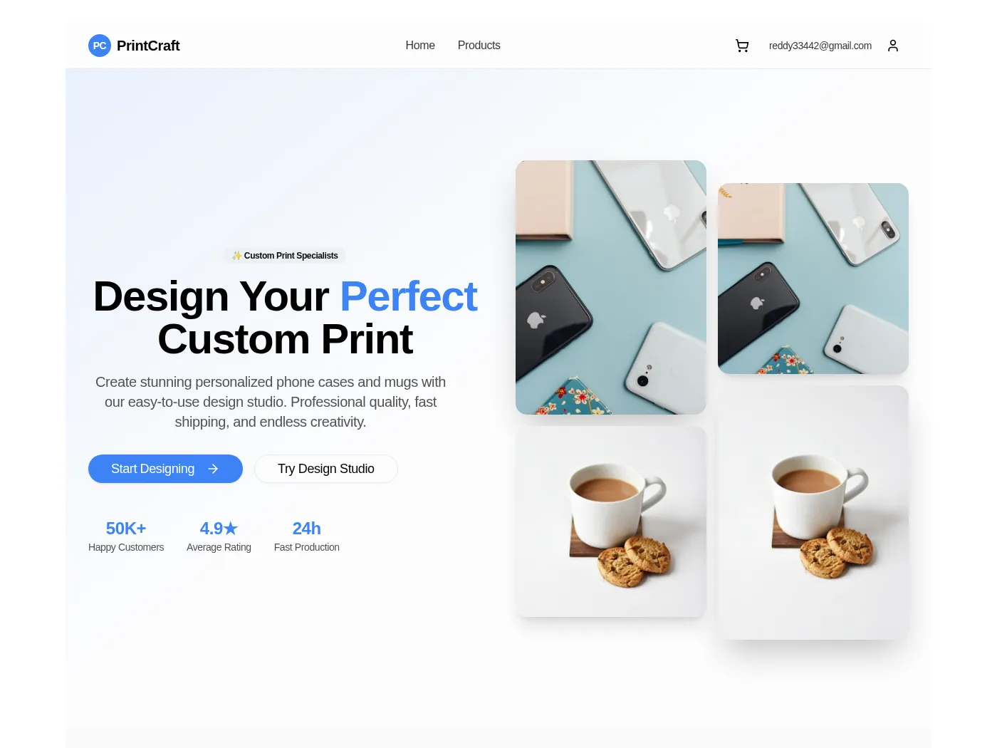 Custom Print E-commerce Platform for Phone Cases & Mugs