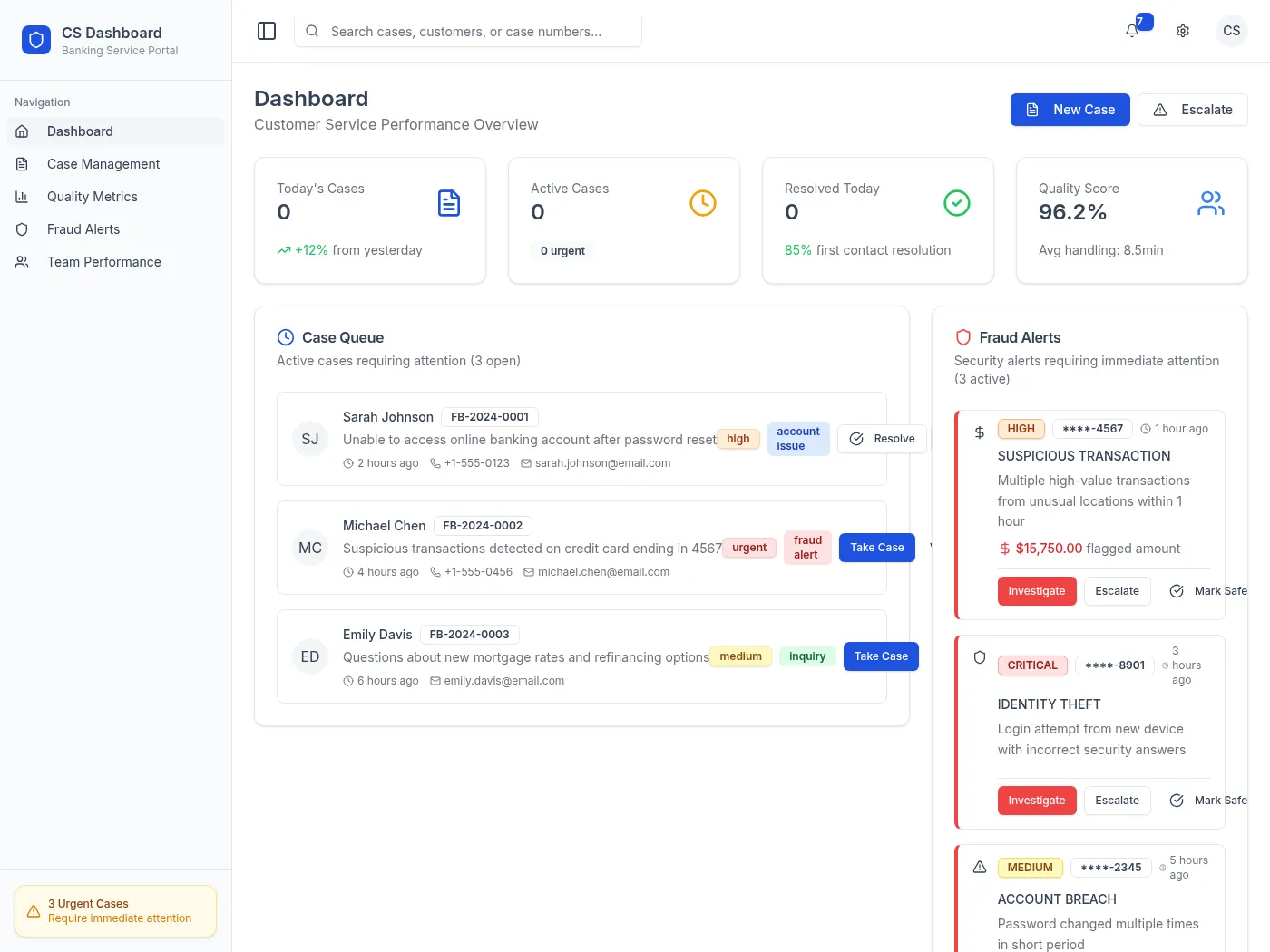 Banking Customer Service Efficiency Dashboard