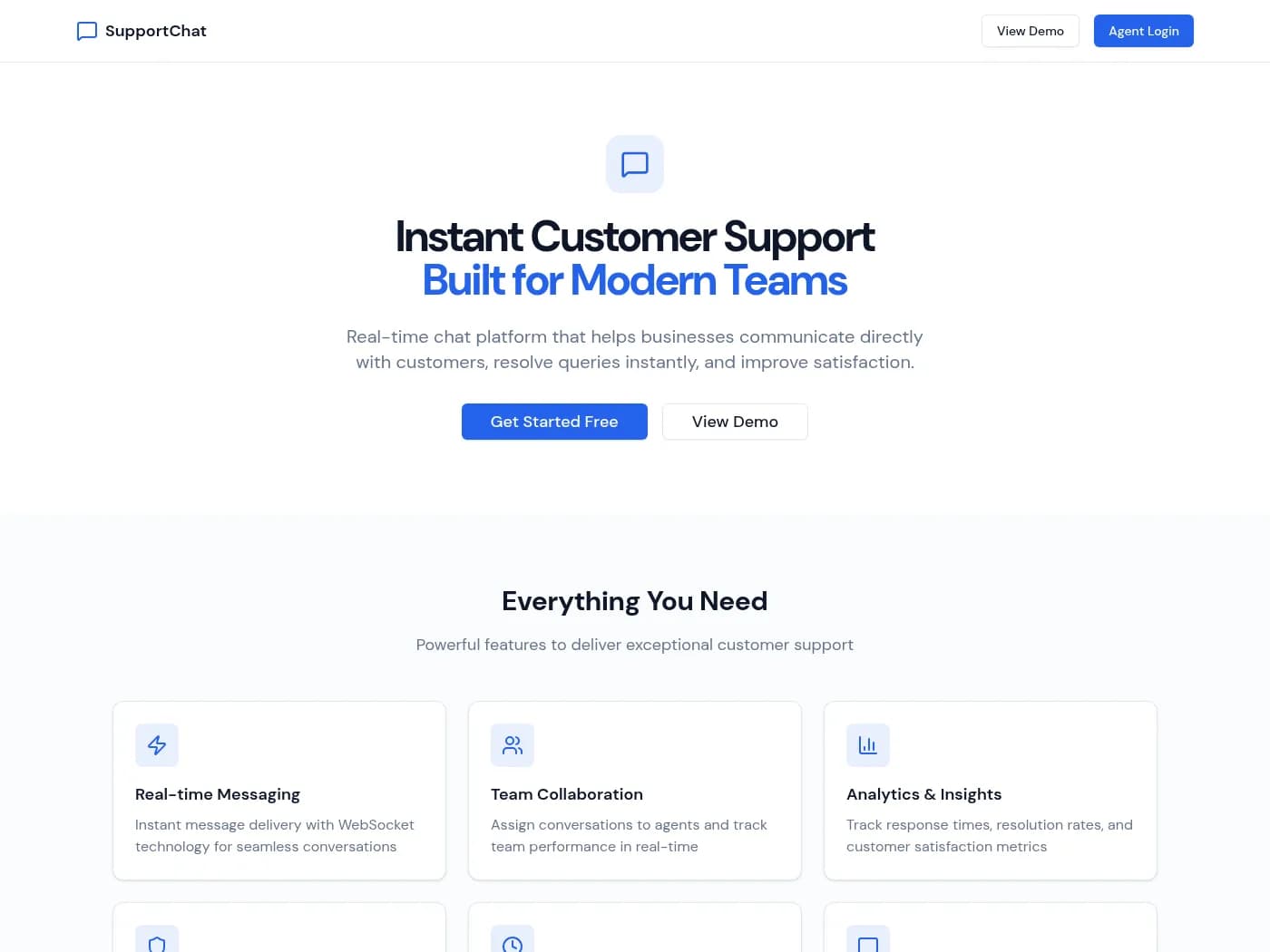 Instant Customer Support Chat Platform