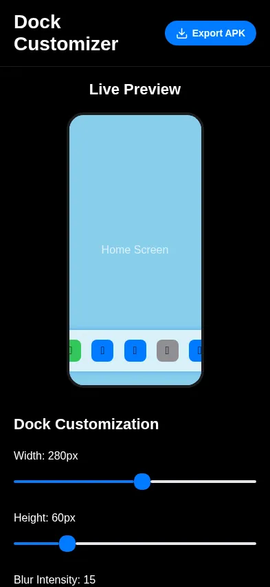 Customizable App Dock for Android - iPhone Style