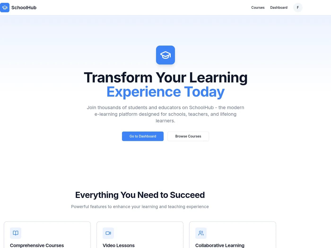 Customizable Advanced E-Learning Platform for Schools