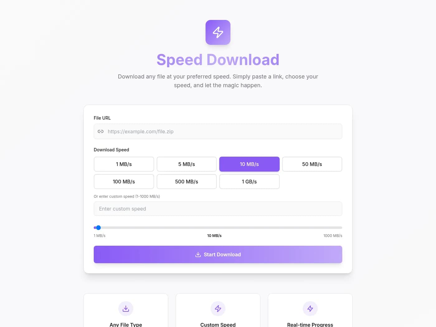 Customizable File Download Website