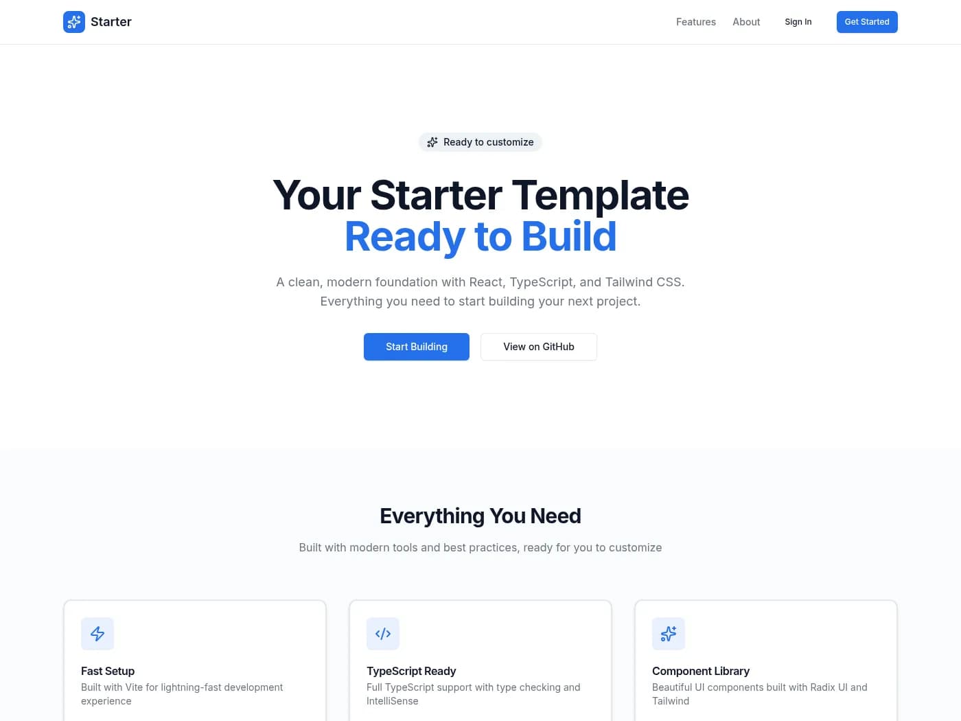 Customizable Starter Template