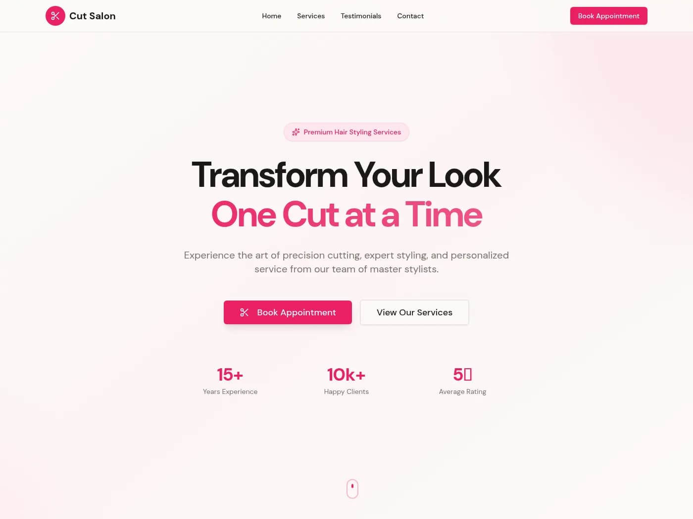 Cut Hair Landing Page