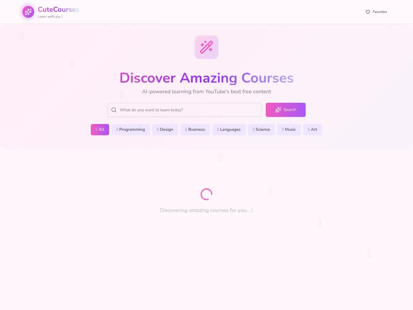 Cute AI-Powered Free Course Finder