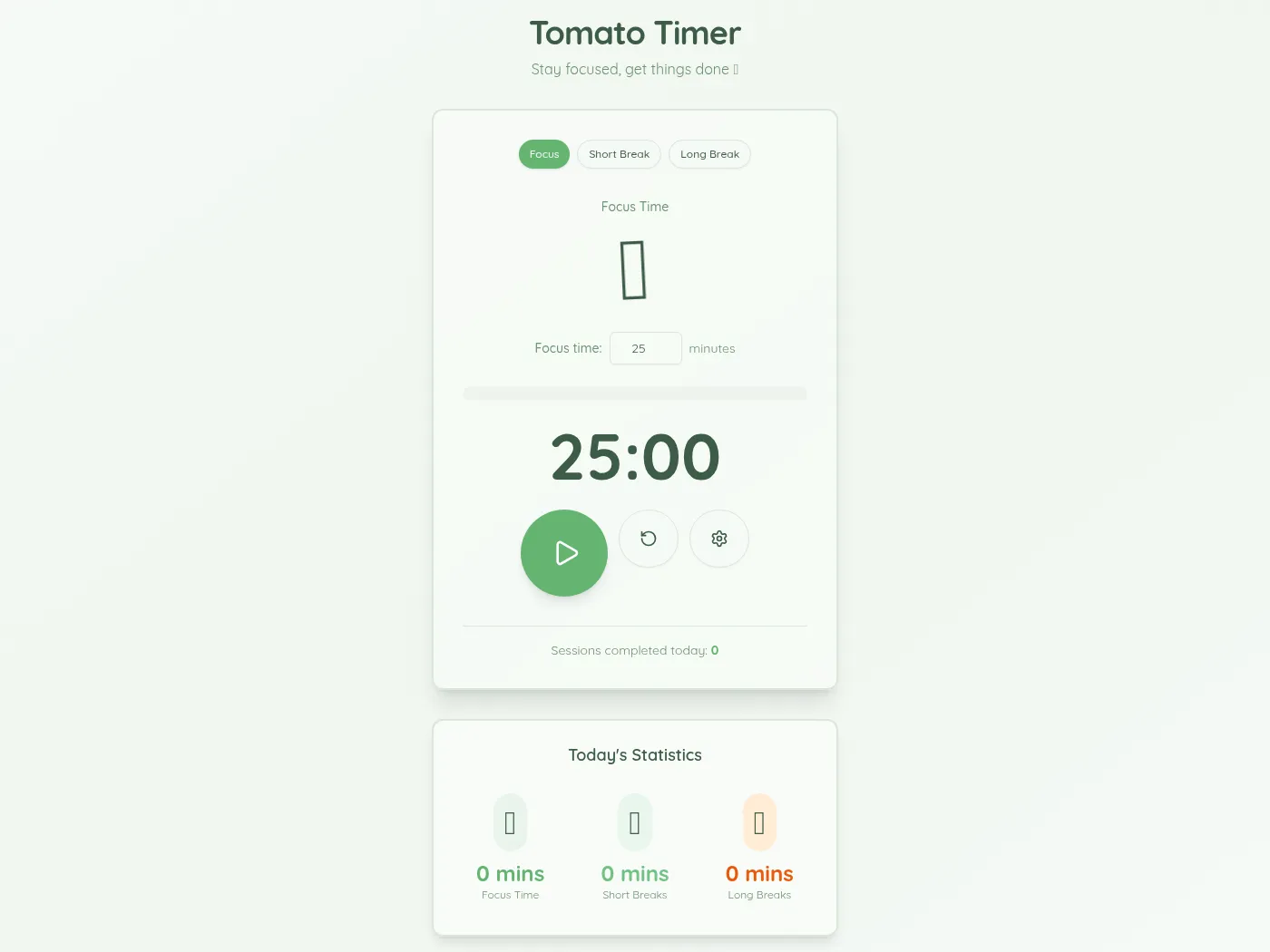 Cute Tomato Pomodoro Timer