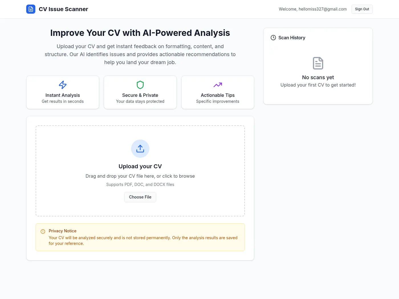 CV Issue Scanner
