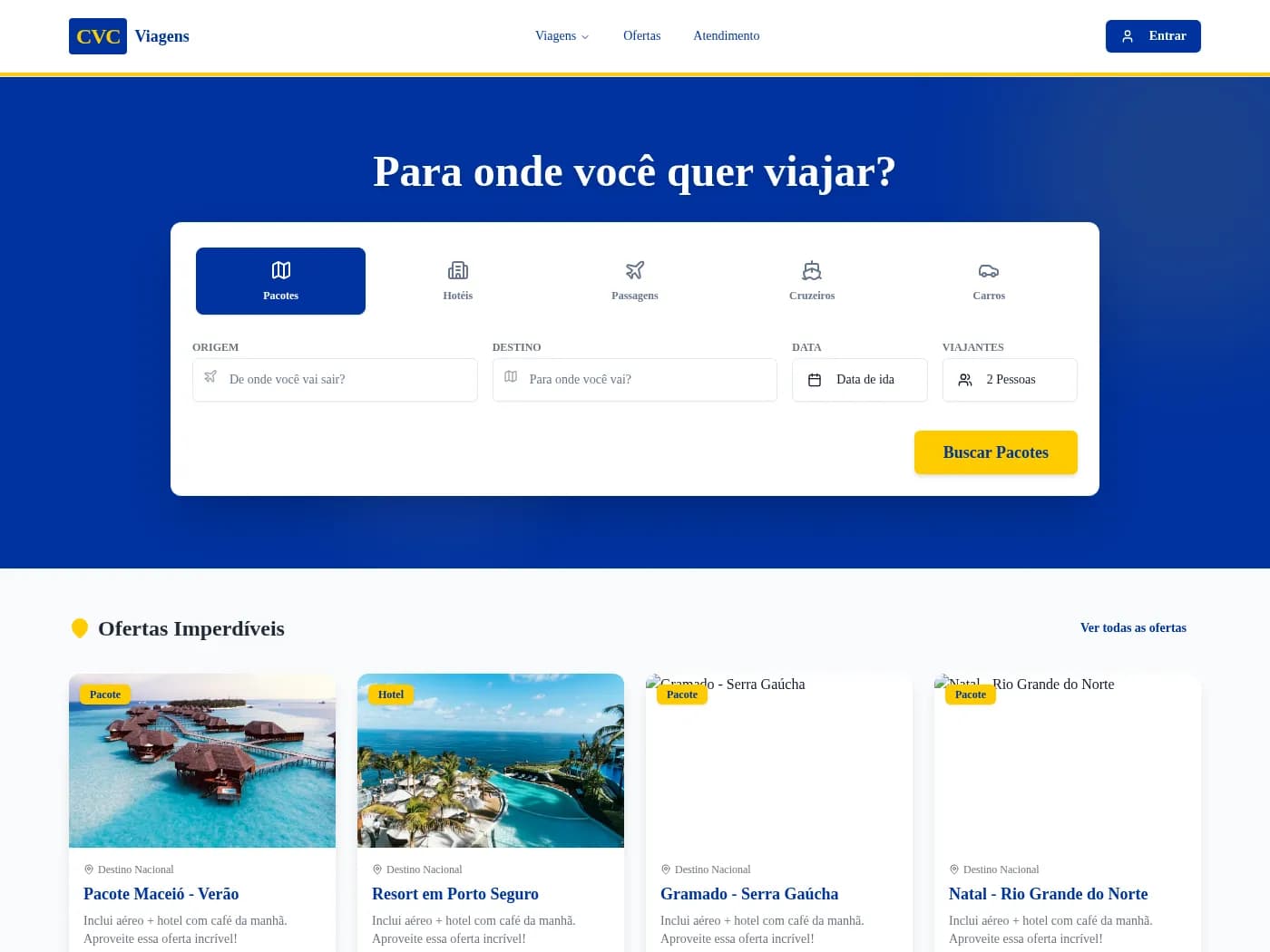 CVC-Inspired Customizable Travel Booking Platform