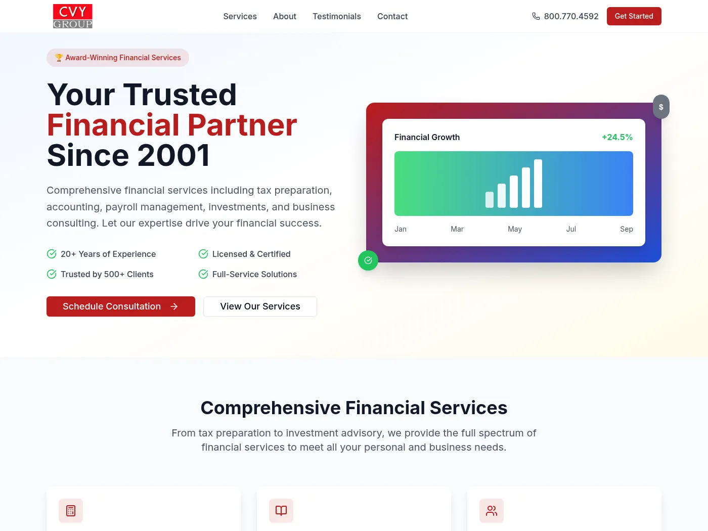 CVY Group Modern Landing Page