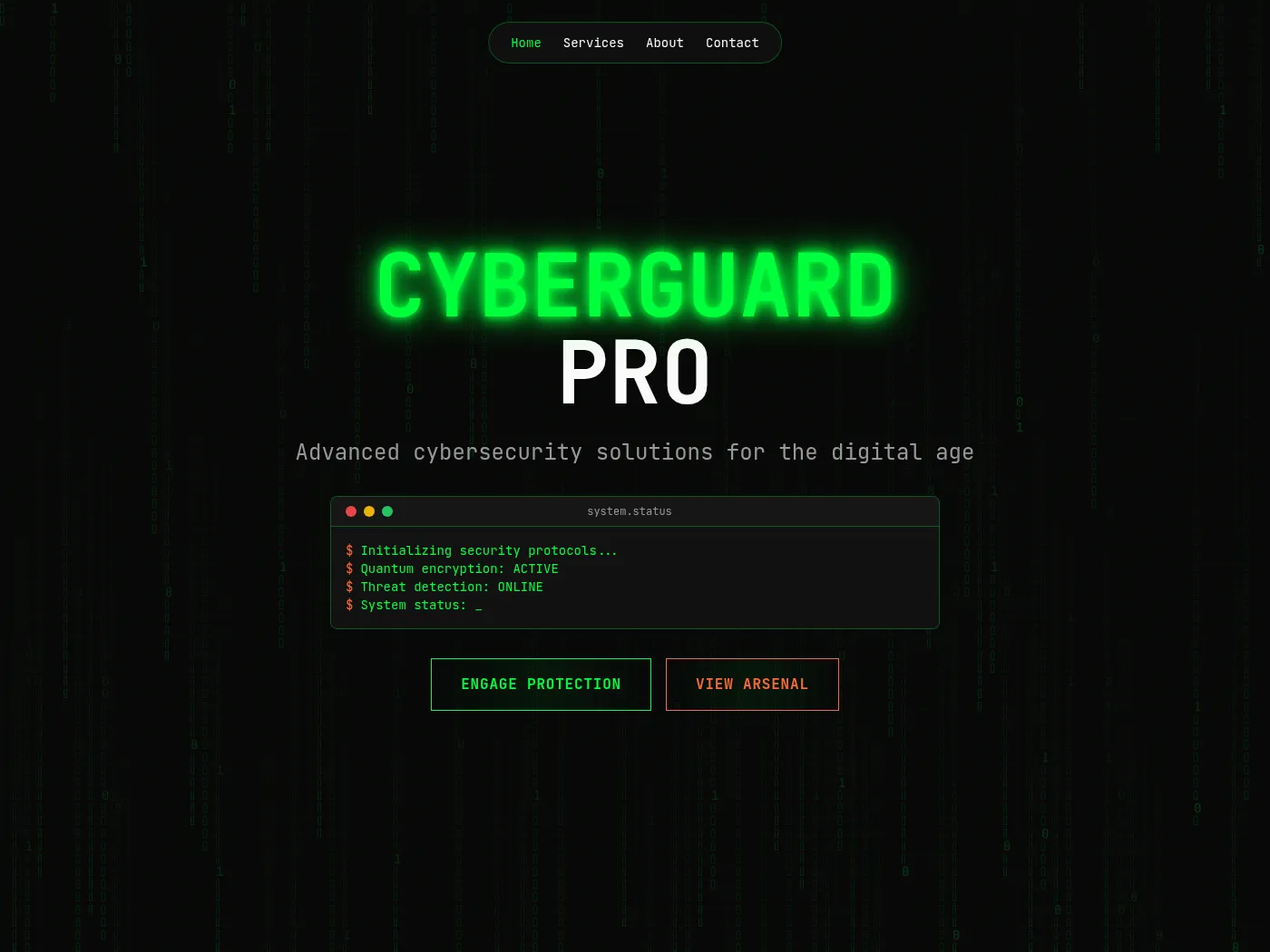 Cyber Service Vintage Minimal Landing Page